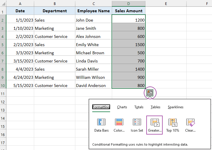 Full Guide For Excels Quick Analysis Tool With Examples 1725